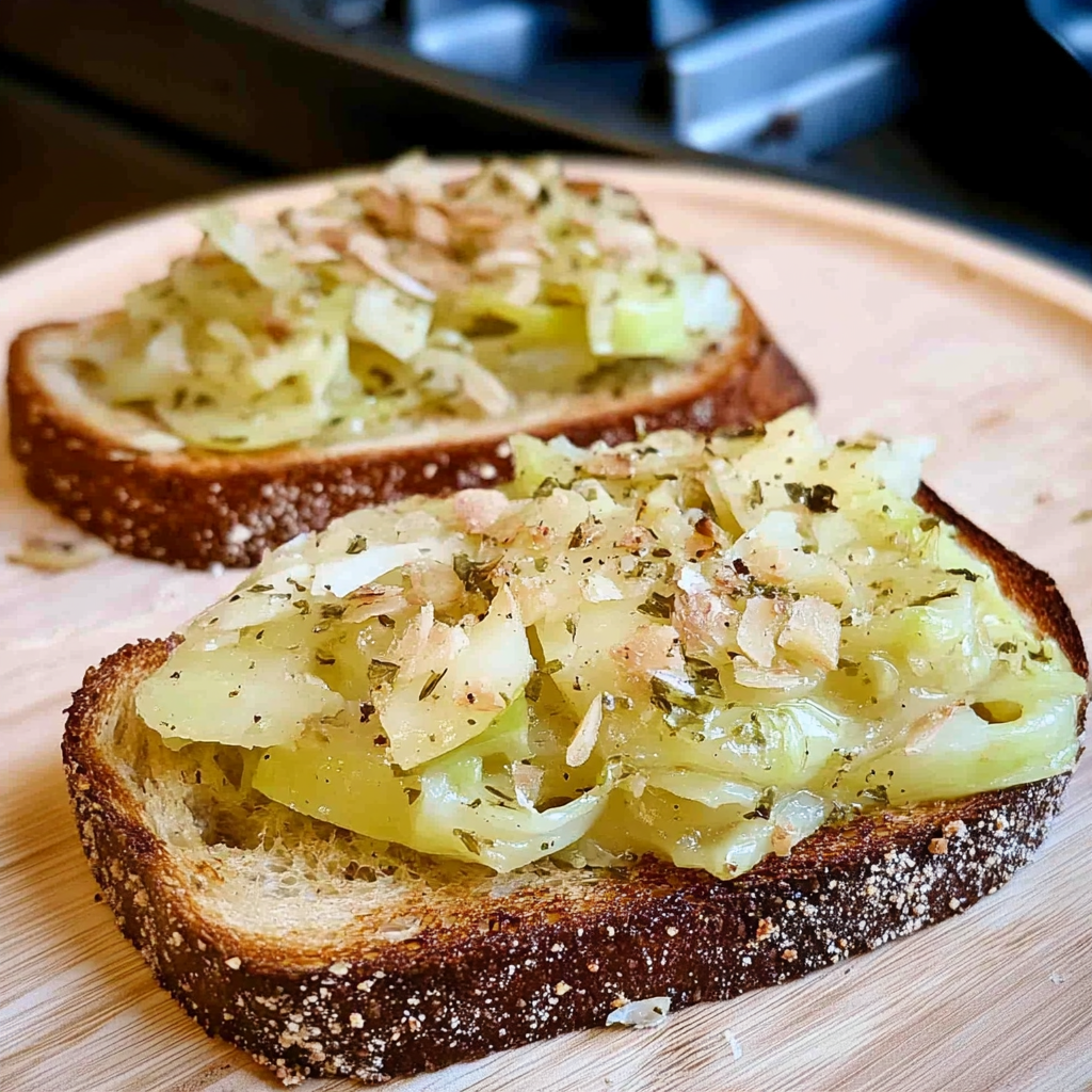 Farmer’s Cheese Toast with Pickled Cabbage